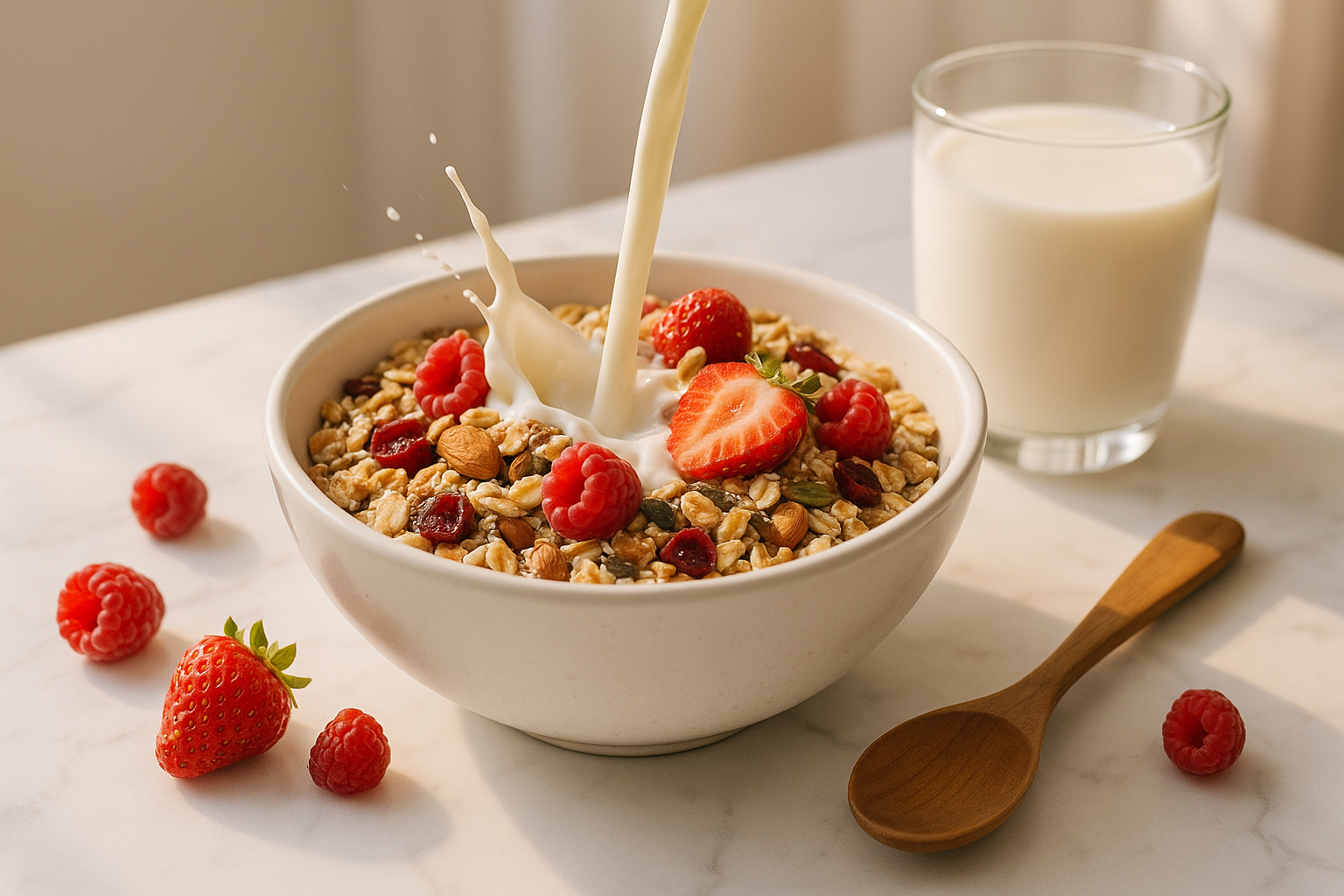 Ontbijt met proteïne muesli rode vruchten – Sanaslank.nl